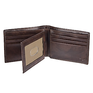 Dockers Men's Extra Capacity Bifold Wallet-ID Window and Multiple Card Slots, Brown, One Size