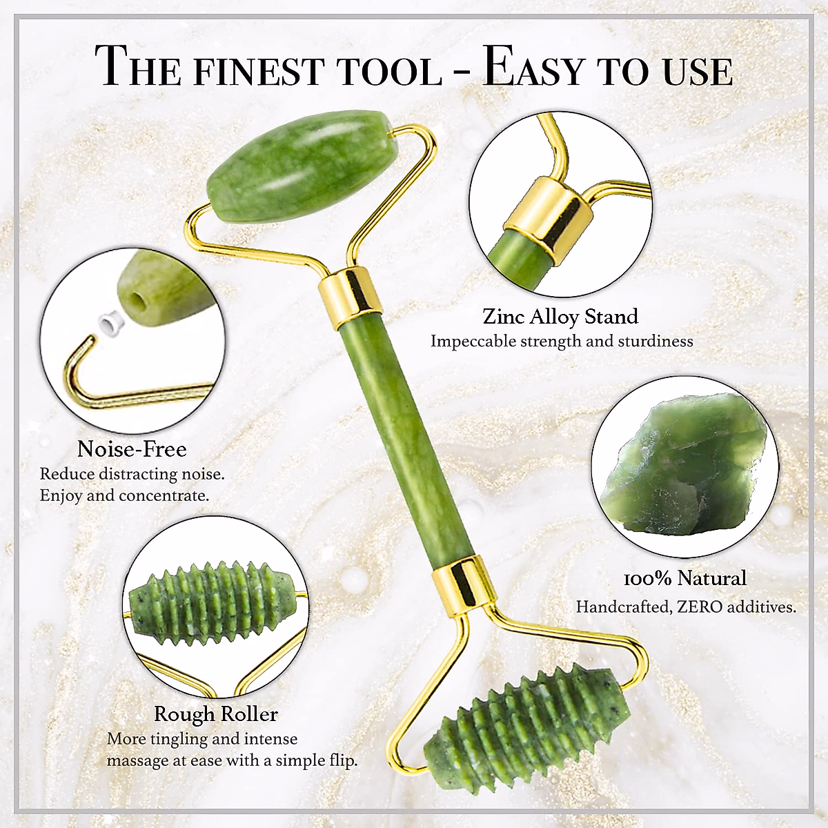 XPECIAL Gua Sha & Jade Roller 3 in 1, Face Roller, Guasha Facial Massage Skin Care Tool Set, Massager for Removal of Wrinkles & Eye Puffiness, Anti-Aging & Body Relaxation