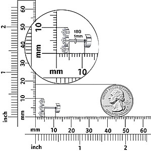 Gnoliew 18G Tragus Earrings for Women 316L Stainless Steel Stud Cartilage Helix Barbell Piercing Jewelry(A,3 CZ)