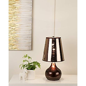 OK Lighting OK-818CP Luster Metallic Cappuccino 3-Way Table Touch Lamp, 9.25" x 9.25" x 18", Brown, Espresso