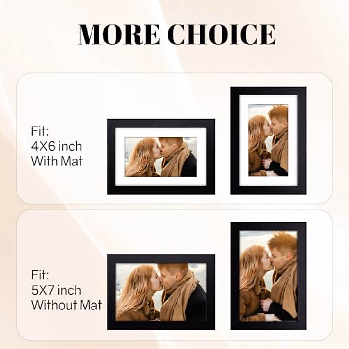 TWING Picture Frames 5x7 Set of 6, Photo Collage Frame for Wall Decor Mounting or Table Display Black Composite Wood