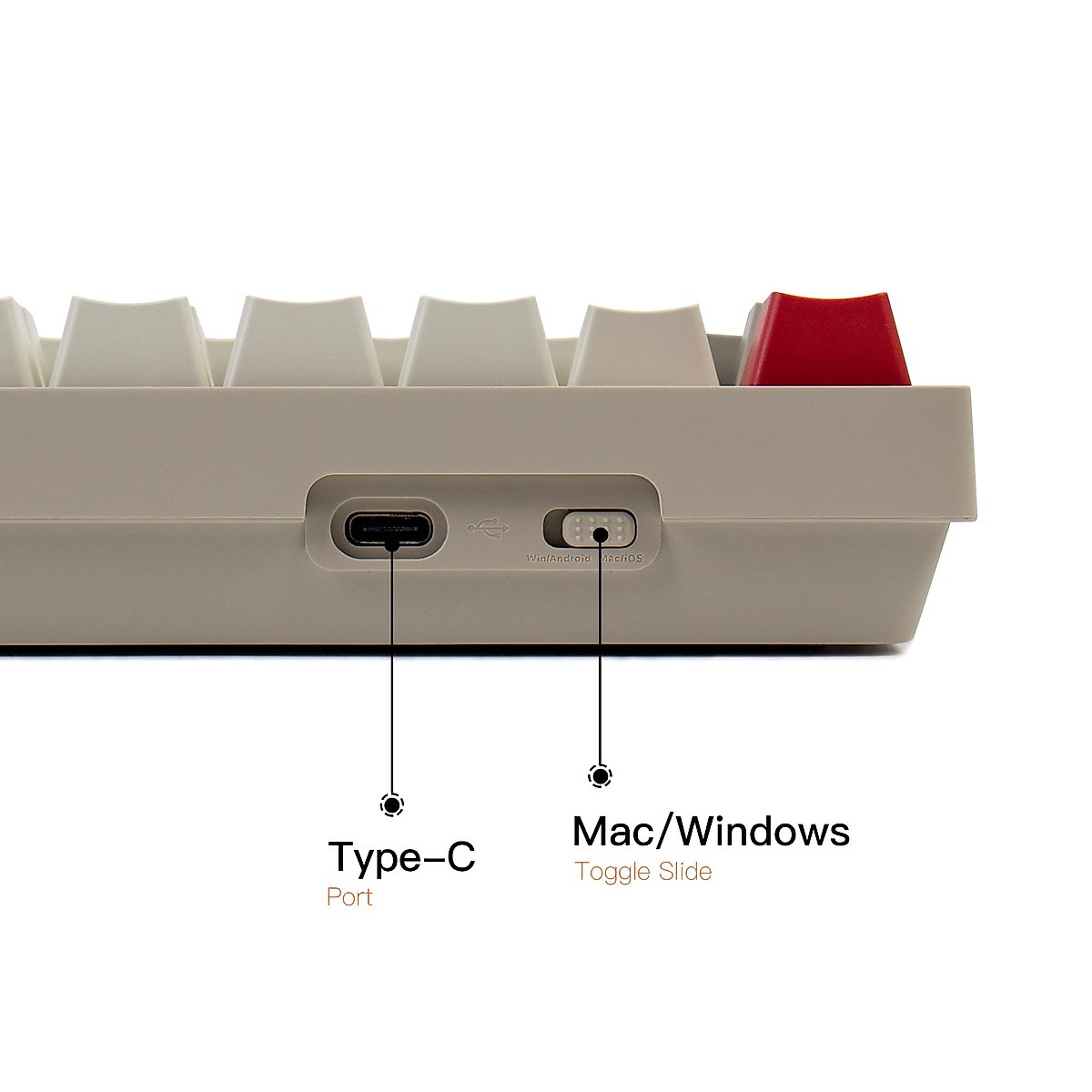 Keychron C1 Hot-swappable Wired Mechanical Keyboard for Mac Layout, Keychron Mechanical Blue Switch/USB Type-C Cable/Double-Shot ABS Keycaps Tenkeyless 87 Keys Computer Keyboard for Windows PC