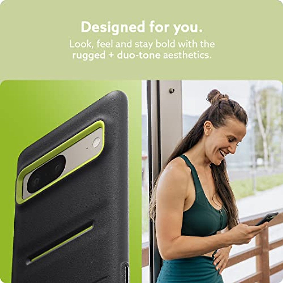 Caseology Athlex for Google Pixel 7 Case 5G [Integrated Grip] with Military Grade Drop Tested (2023) - Active Green