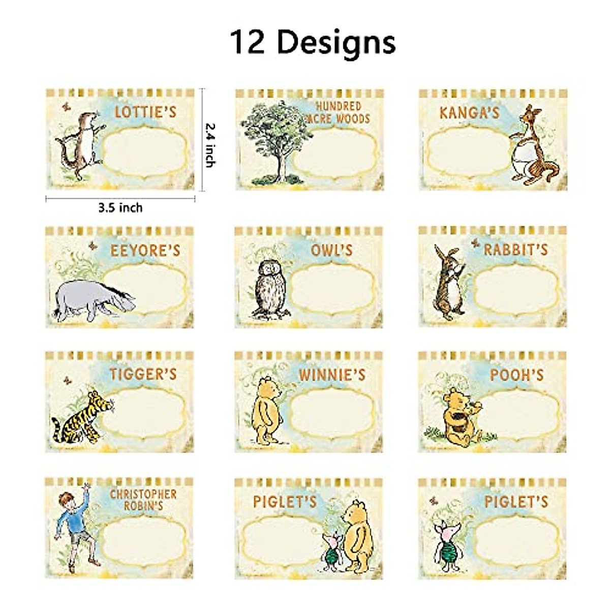 Classic Winnie Food Labels Food Signs 12 Pcs The Pooh Food Decor For Baby Shower Perfect Pooh Bear Birthday Party Favors Centerpieces For Tables