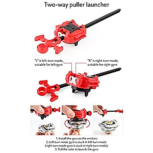 Battling Top Set, Burst Gyro Toys 10 Spinning Tops 2 Launchers Combat Battling Game with Portable Storage Box Gift for Kids Children Boys