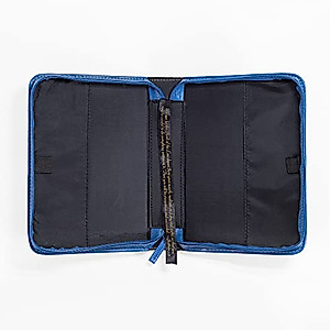 The Lord Has Done Great Things Floral Blue Medium Faux Leather Bible Cover