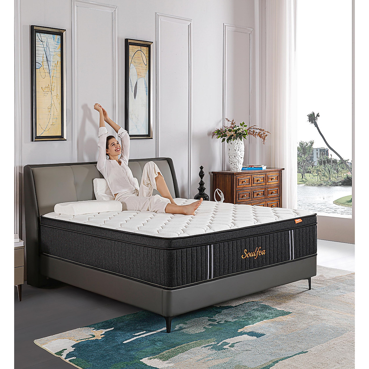 Soulfea Full Size Mattress,12 Inch Hybrid Full Mattress in a Box with Memory Foam & Individual Pocket Spring for Edge Support,Pressure Relief,Medium Firm,CertiPUR-US.