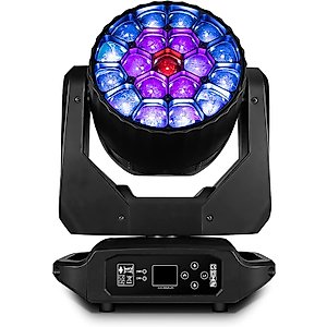 SHEHDS Moving Head Lights LED 19X20W Beam/Wash/Zoom/Dazzle/Strobe Effect RGBW 4in1 Big Bee Eye Stage Lights 4-45°Beam Angle CTO Mode DMX Control Professional DJ Lights for Christmas Club Wedding
