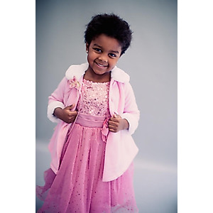 Girl's Cozy Fleece Long Sleeve Cape Jacket Coat - White Infant S 3-6 Months