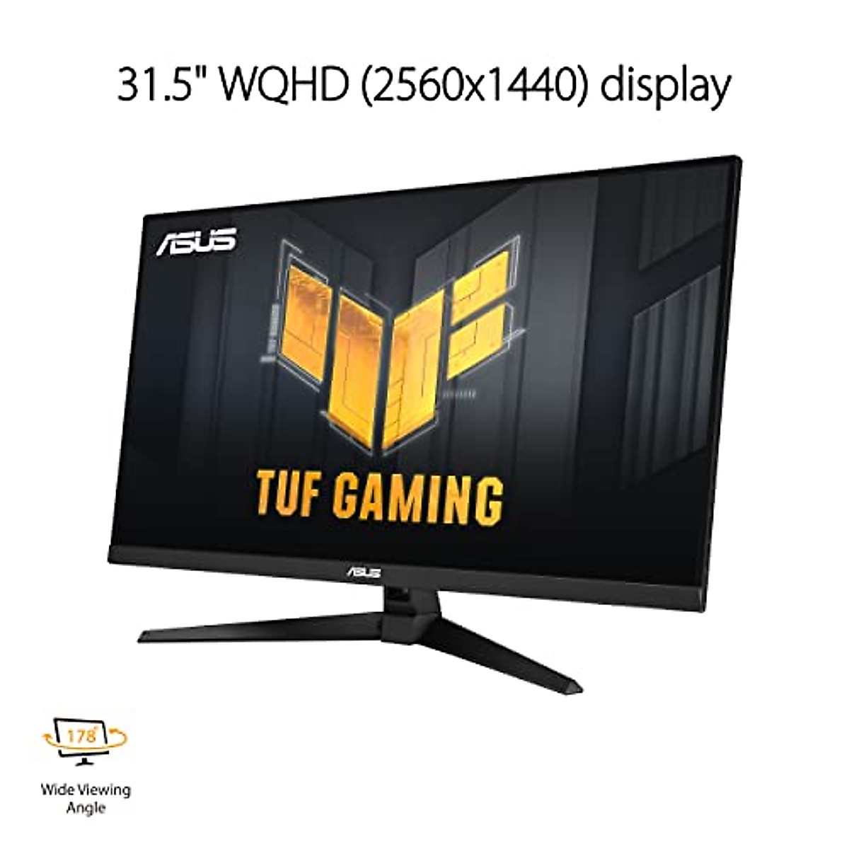 ASUS TUF Gaming 31.5” 1440P HDR Monitor (VG32AQA1A) - QHD (2560 x 1440), 170Hz, 1ms, Extreme Low Motion Blur, FreeSync Premium, DisplayPort, HDMI, HDR-10, Shadow Boost, VESA Wall Mountable,Black