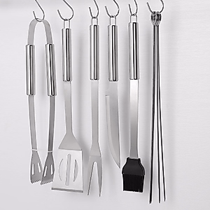 BBQ Grill Tools Set with Carry Bag, BBQ Accessories,Camping Barbecue Grill Utensils Set 9PCS-13Inches