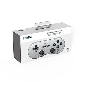 8Bitdo SN30 Pro Bluetooth Controller, Hall Effect Joystick Update, Compatible with Switch, PC, macOS, Android, Steam Deck & Raspberry Pi (Gray)