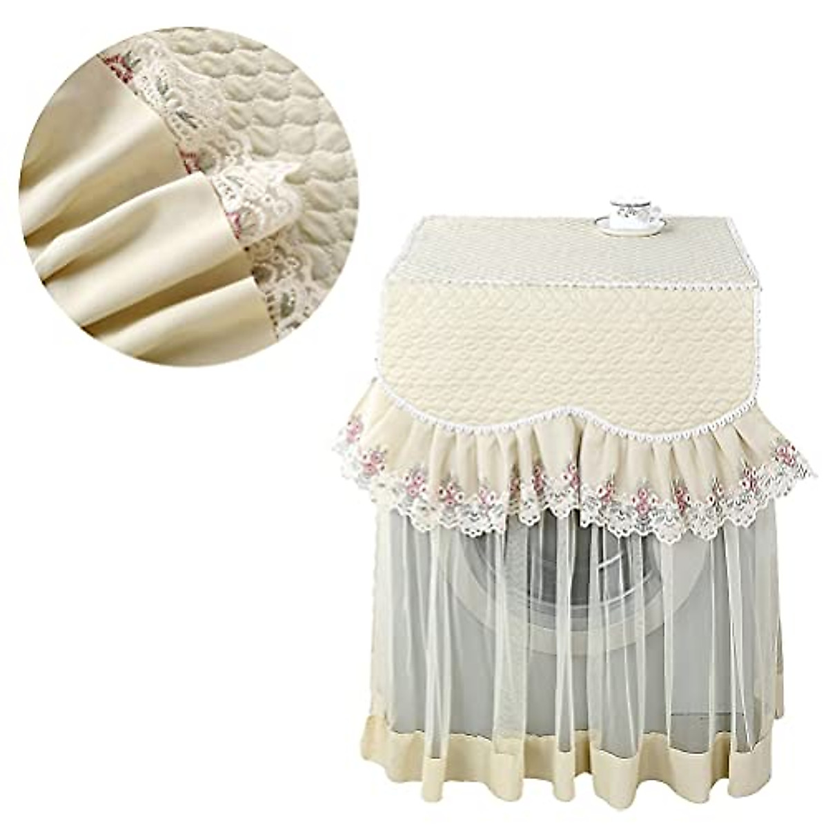 Vosarea Front Door Decor Sunproof Washing Machine Cover 60x60x87cm Automatic Washer Protectors Delicate Washing Machine Cover (Beige) Laundry Machine Cover Replacement Home Decoration