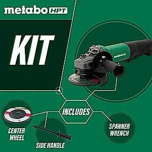 Metabo HPT Angle Grinder, 4.5-Inch, 10.5 Amp, Paddle Switch | G12SE3