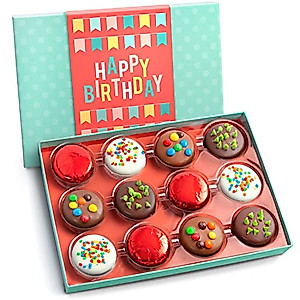 CY Chocolates Birthday Deluxe Chocolatey Covered Oreos 12 Piece Gift Box