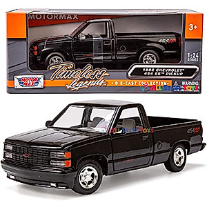 Motormax 1992 Chevy 454SS Pickup Truck 1/24 Scale Diecast Model Car Black