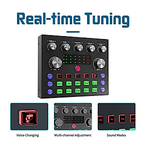 Podcast Equipment Bundle,Audio Interface with DJ Mixer and Voice Changer Studio Broadcast Microphone, Perfect for Recording,Live Streaming,Gaming,Compatible with PC,Smartphone,Play Station