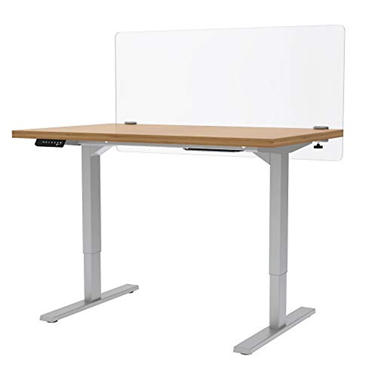 VaRoom Privacy Partition and Sneeze Guard, Frosted Acrylic Clamp-On Desk Divider – 48” W x 24”H Privacy Desk Mounted Cubicle Panel