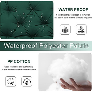 Porch Swing Cushions Outdoor 60 inch Waterproof Swing Cushions Replacement with Backrest and Ties Bench Swing Cushion for Outdoor Furniture Patio Backyard Garden(Red White Stripes-60x40x5inch)