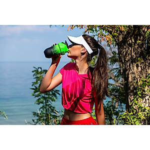 SHAKESPHERE Tumbler Cooler Shaker - Protein Shaker Bottle and Smoothie Cup, 24 oz - Bladeless Blender Cup Purees Raw Fruit with No Blending Ball – Powder Mixer for Pre Workout Gym (Ombre Green)