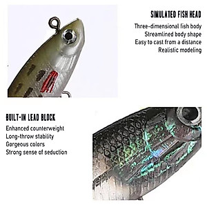 Fishing Bait Set, Mycison Saltwater & Freshwater Fishing Tackle Colorful Minnow Crankbait for Bass Trout Salmon, Deep Diving Swimbait with Ultra-Sharp Hooks Pack of 5