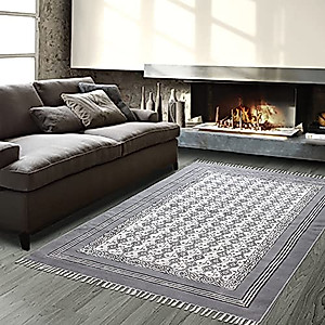 Boho Bathroom Rug Handmade Washable Cotton Hallway Rugs with Tassels Farmhouse Woven Throw Rug Boho Area Rug for Laundry Room/Entryway/Corridor 300x480 cm (10x16 Feet)