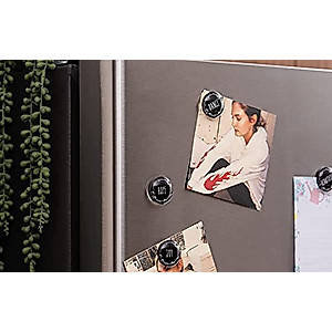 BabyPop! Newest Design Black 12 Pack Round Glass Refrigerator Magnets, Trendy Inspirational Magnet Gift Set for Fridge Cute Decorative Motivational Whiteboard Magnets for Office Locker Home & Kitchen