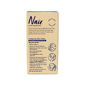 Nair Hair Removal Cream for Face with Special Moisturizers, 2-Ounce Bottles (Pack of 4)