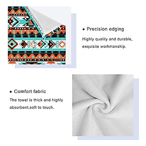 Flradish Navajo Pattern Towels 3 Pack Bath Towels for Bathroom Set Soft Cotton Highly Absorbent Lightweight & Quickdry Towel Set 1 Bath Towel,1 Hand Towel,1 Washclothe