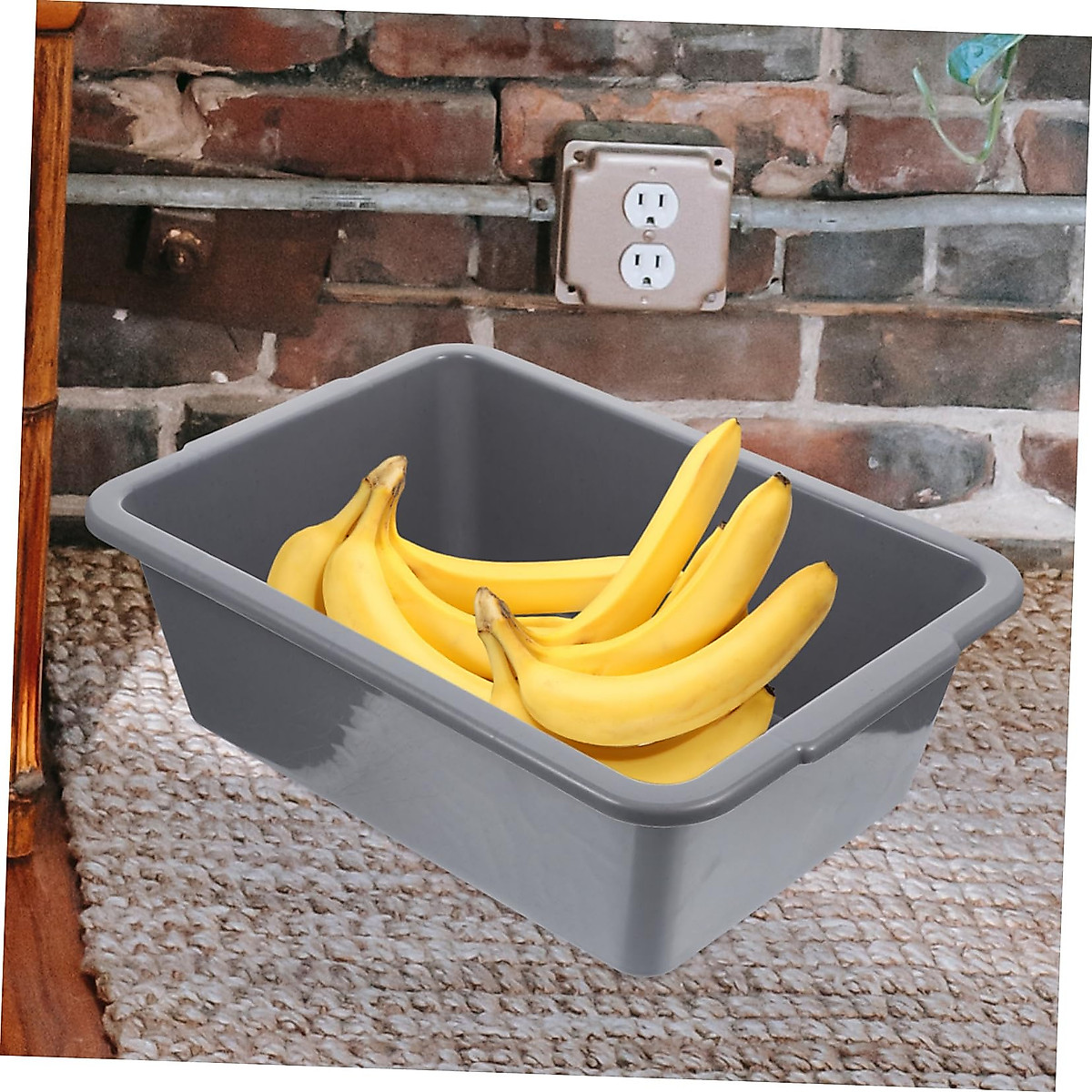 Cabilock Storage Bins Plastic Car Storage Bin White Boxes Bus Box Multipurpose Bus Tub Tote Box with Handles Household Storage Box Tote Bag Storage Basket Grey Multifunctional Storage Box