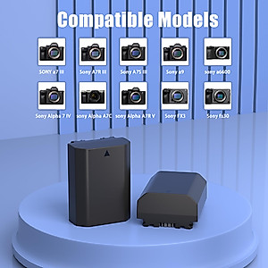 JYJZPB Upgraded Battery Fast Charger Case for Sony NP-FZ100 Battery, with 2 Pack NP-FZ100 Batteries Fit for Sony A7 III, A1, A7R III, A7R IV, A9, A9II, A6600, Alpha 9S, A7R3 A7S III, A7R III