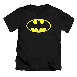 Popfunk Juvenile Batman Classic Logo T-Shirt & Stickers (Black, 4T)