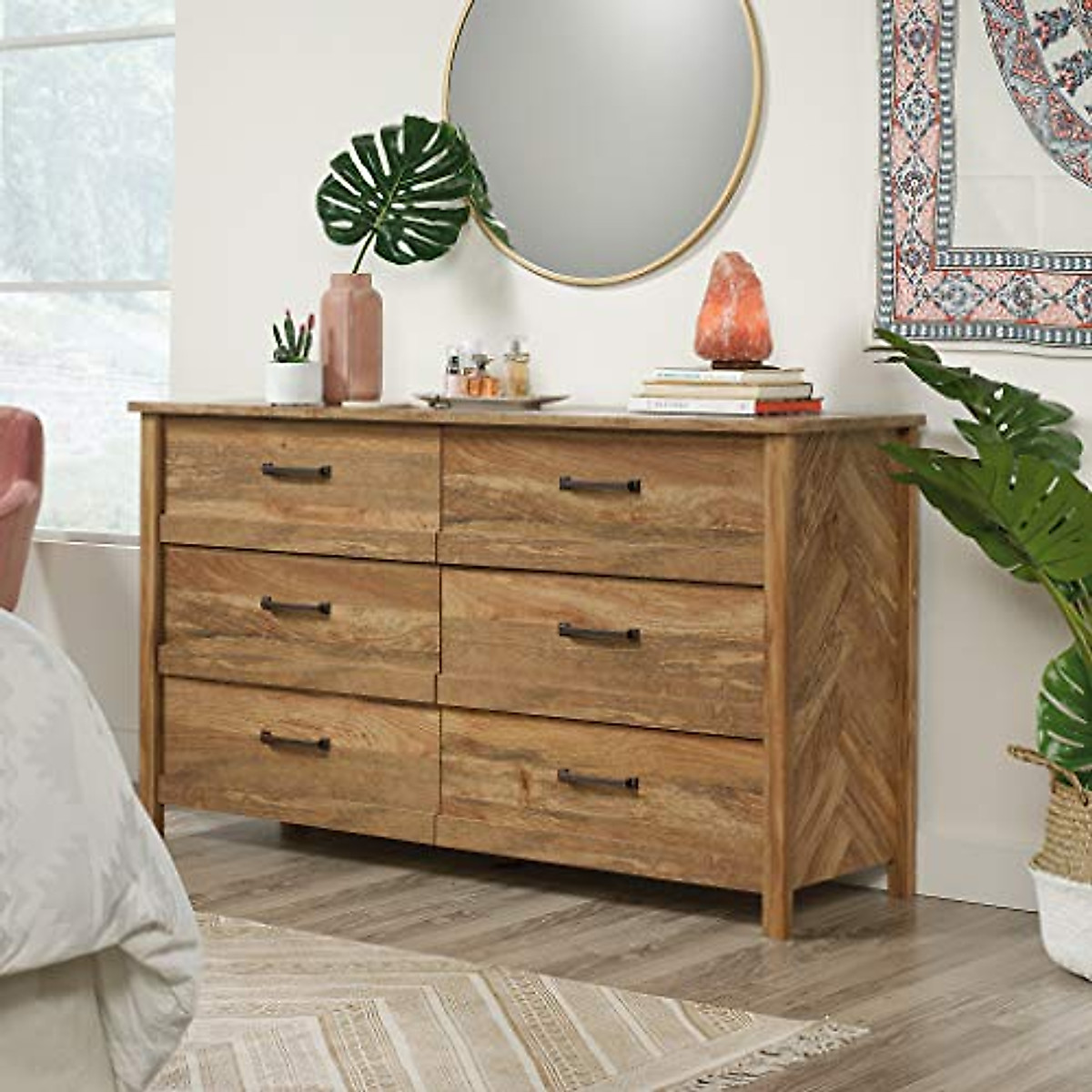 Sauder Cannery Bridge Dresser, Sindoori Mango Finish & Cannery Bridge Nightstand, Sindoori Mango Finish