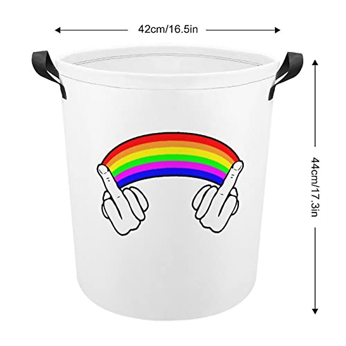 Fuck Gay Pride LGBT Rainbow Large Laundry Basket Hamper Bag Washing with Handles for College Dorm Portable