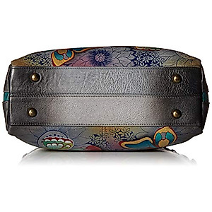 Anna by Anuschka Women’s Genuine Leather Medium Cross Body | Hand Painted Original Artwork | Chic & Stylish Organizer | Butterfly Paradise