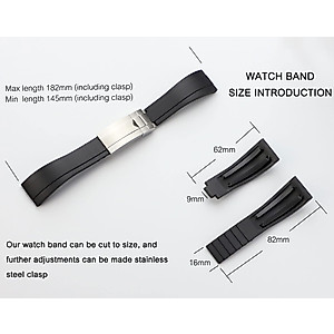 Sight Focus 20mm Rubber Watch Band For Rolex Daytona,Submariner 40,Yacht-Master 40,GMT-Master 40,Sea Dweller 40,Air-King 40,Datejust 36,Day-Date 36/40,Explorer 39/40,Milgauss 40,Oyster Perpetual 39,Wristband for TUDOR Omega/Seiko/CITIZEN Watchband Strap