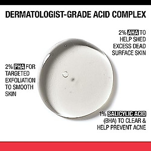 Neutrogena Stubborn Texture Daily Acne Facial Cleanser, Salicylic Acid Face Wash + Glycolic & Polyhydroxy Acids, Fragrance-Free, 6.3 fl. oz