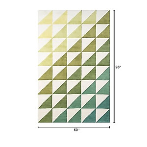 Novogratz by Momeni Rugs Delmar Collection Agatha Side Triangles Area Rug, 5'0" x 8'0", Lime Green (DELMADEL-6LIM5080)