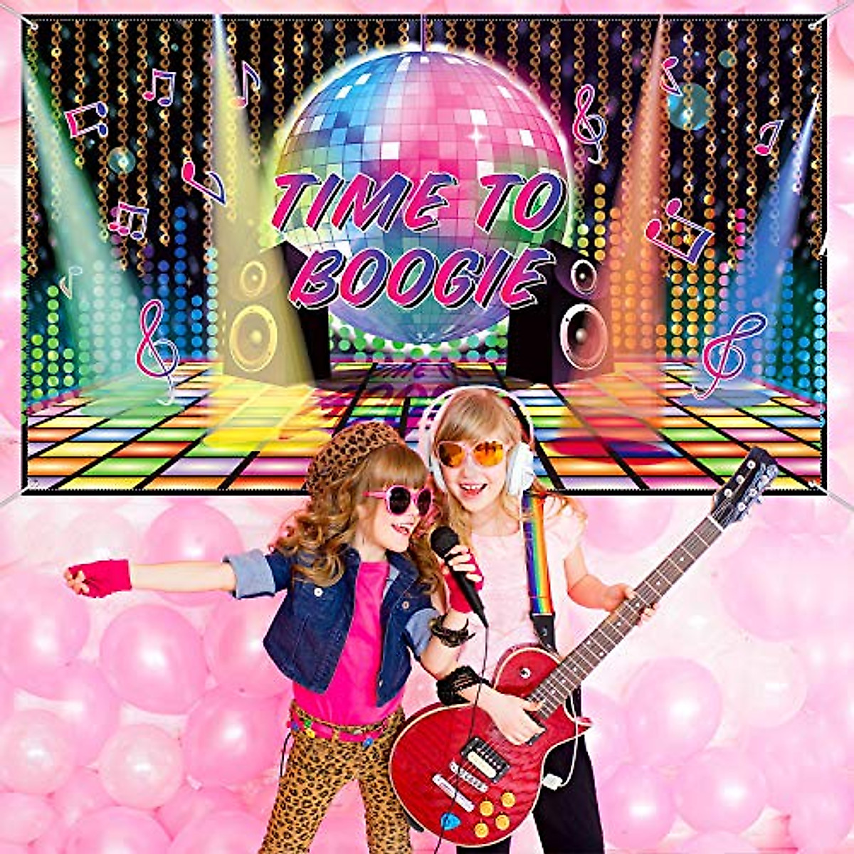 70s Theme Party Decorations Disco Backdrop Banner 60's 70's 80's Photo Booth Backdrop Wall Decorating for Disco Birthday Party Supplies, 72.8 x 43.3 Inch