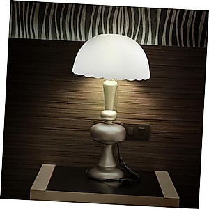 EXQUIMEUBLE 1PC glass lampshade table lamp shades bedside lamp shades clip on lamp shade small lamp shades glass light shade replacement glass light cover stand e27 white floor lamp rural