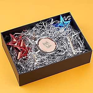 Kolewo4ever 1LB Crinkle Cut Paper Shred Filler Metallic Shredded Paper Filler Strands Shred Raffia Tissue Craft Bedding Cushion, Wedding Birthday Bridesmaid Engagement Gift Box Bag Retail (Silver)