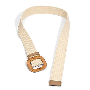 YooAi Straw Woven Belts for Women Dresses Boho Braided Stretchy Waist Belt for Summer Dress Pants 2 Pack M