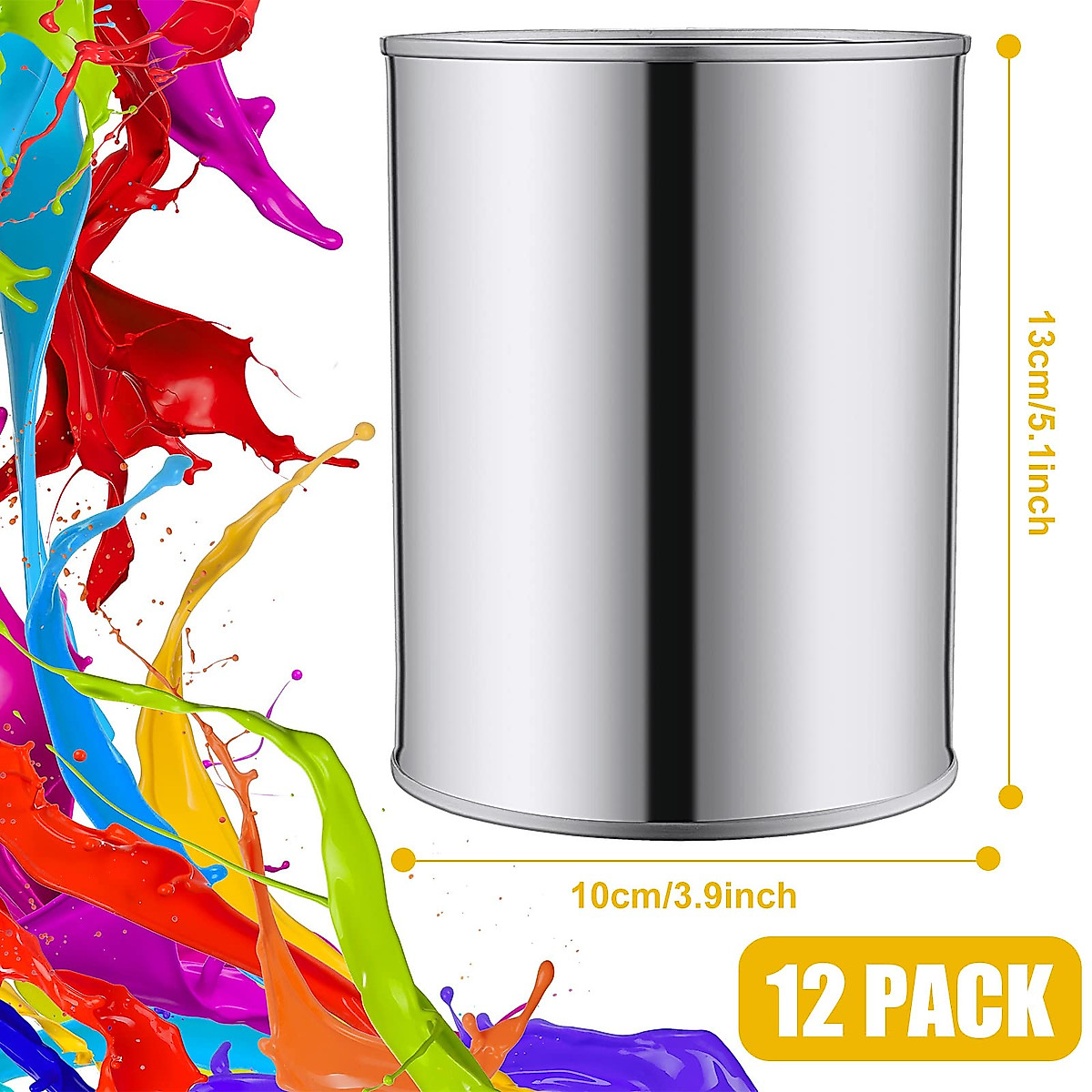 Foaincore 12 Pack Empty Metal Paint Cans with Lids 1.9 Pint Quart Size Tin Paint Buckets Bulk Paint Storage Containers Unlined Paint Pails for Arts Crafts DIY Projects Painting Garage(Silver)