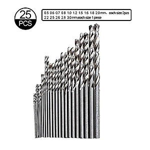 Precision Pin Vise Hand Drill with 25pcs Micro Twist Drill Bits Set (0.5-3.0mm) Mini Hand Drill Rotary Tool for PCB,Metal,Wood,Jewelry,Plastic,Resin Manual Making DIY Assembling Drilling