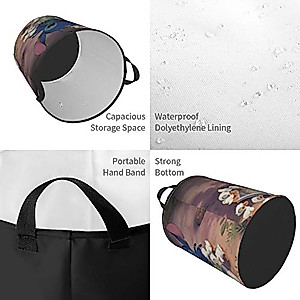 Sonwaohand Cartoon Lilo Stitch Laundry Baskets Waterproof Dirty Clothes Pack,with Handles Foldable Oversized Laundry Hamper, for Kids Room/Closet/Bedroom/Toy Bins Small