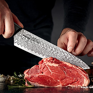 Two 15 Pieces Knife Sets, Elegant Black + Damascus Pattern