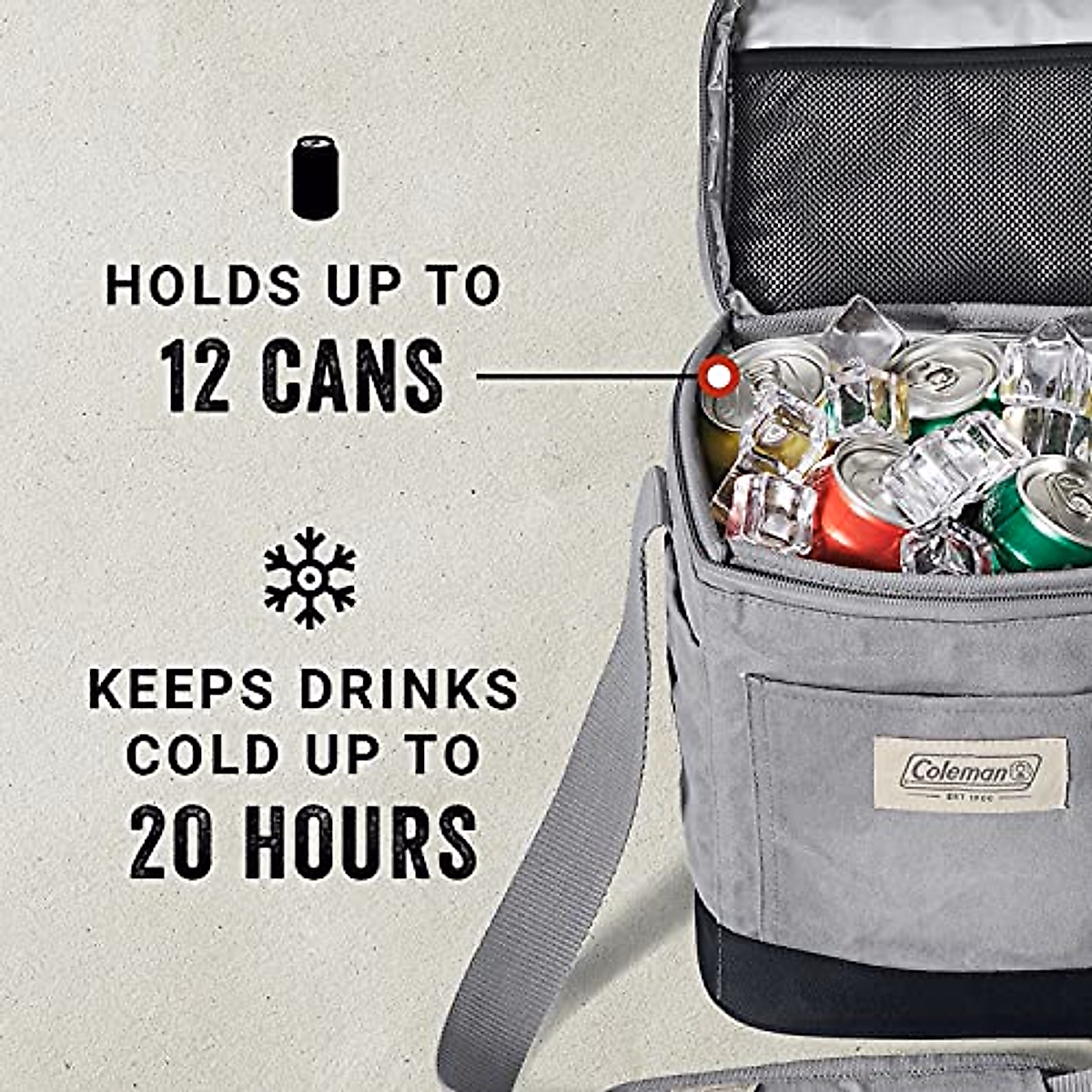 Coleman Cooler Bag, Soft Sided Cooler, Backroads Series Leakproof Insulated Lunch Bag, Beach Cooler Bag, Camping Cooler, Picnic Cooler Bag