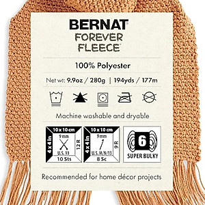 Bernat Forever Fleece Yarn, 1 Pack, White Noise