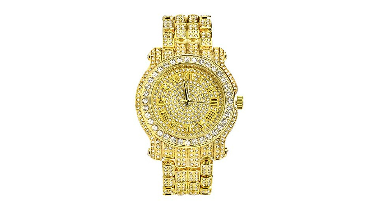 Techno Pave Iced Out Gold Watch - Elegant Men's Jewelry