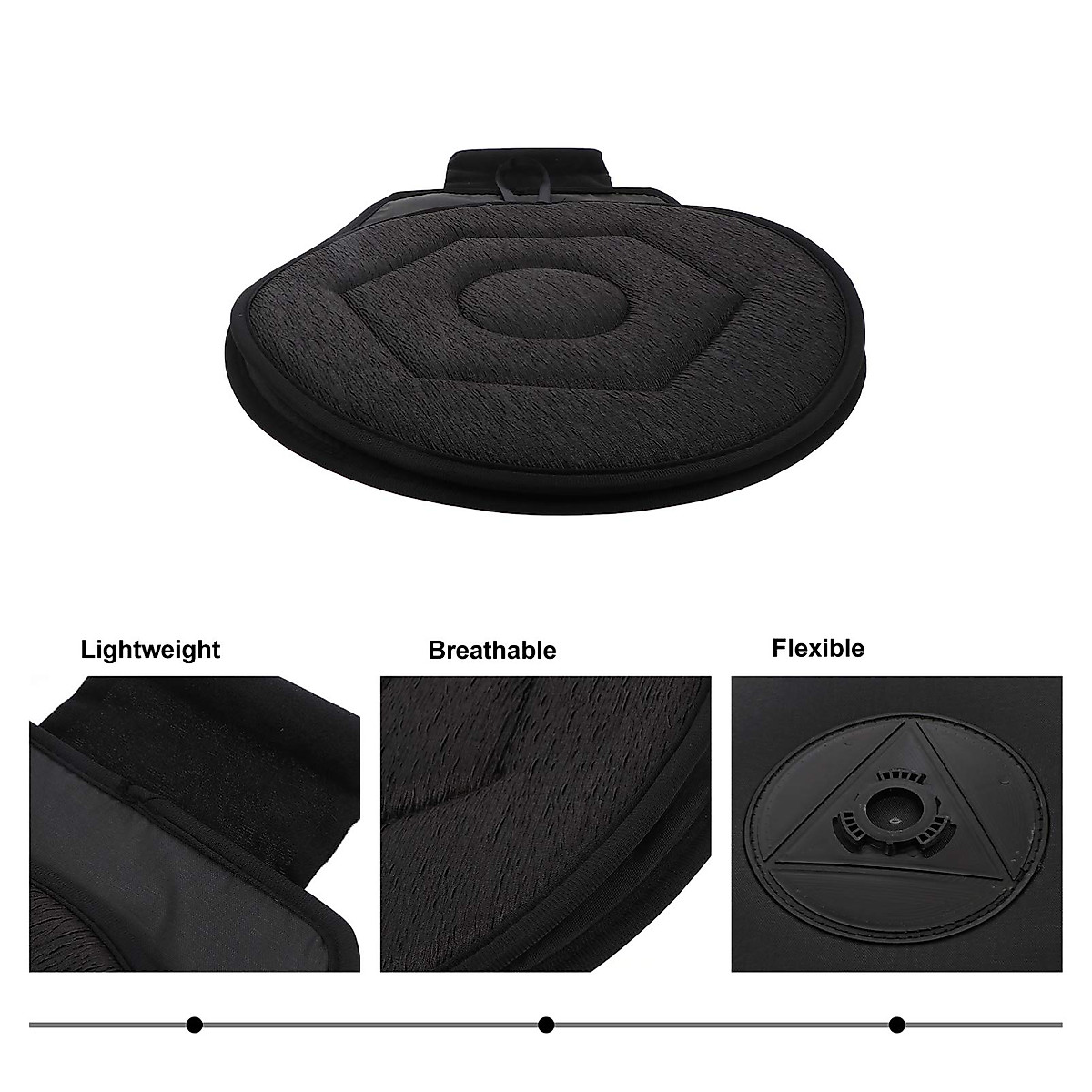 HEALLILY Swivel Seat Cushion 360° Rotating Car Seat Cushion Auto Swivel Cushion for Elderly or Those with Limited Mobility Black